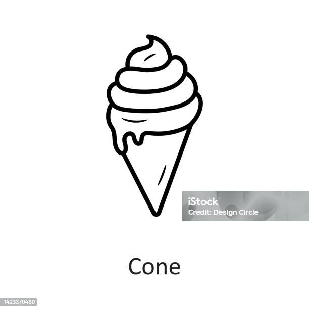 Contour Vectoriel Conique Illustration De Conception Dicône Symbole De