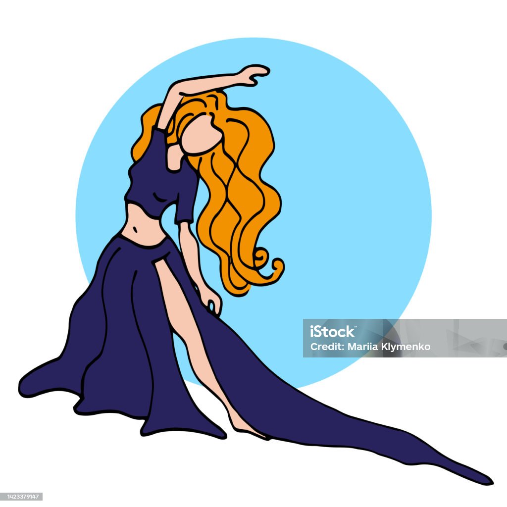 Girl Dancing Oriental Belly Dance Stock Illustration Download Image