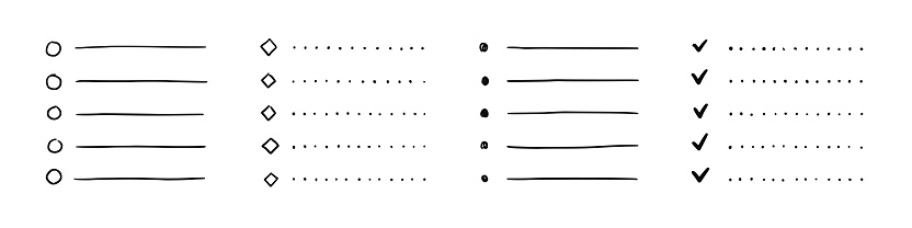 Liste À Puces Doodle Croquis Dessiné À La Main Pour Faire Une Liste De