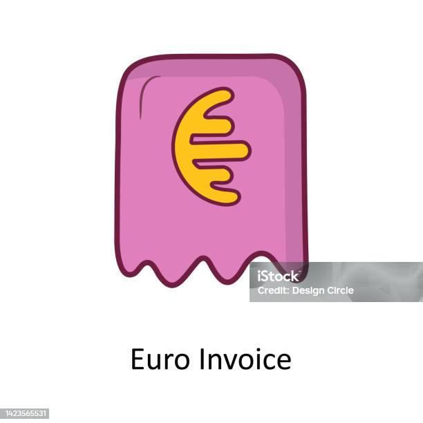 Euro Facture Remplie Contour Icône Illustration De Conception Symbole