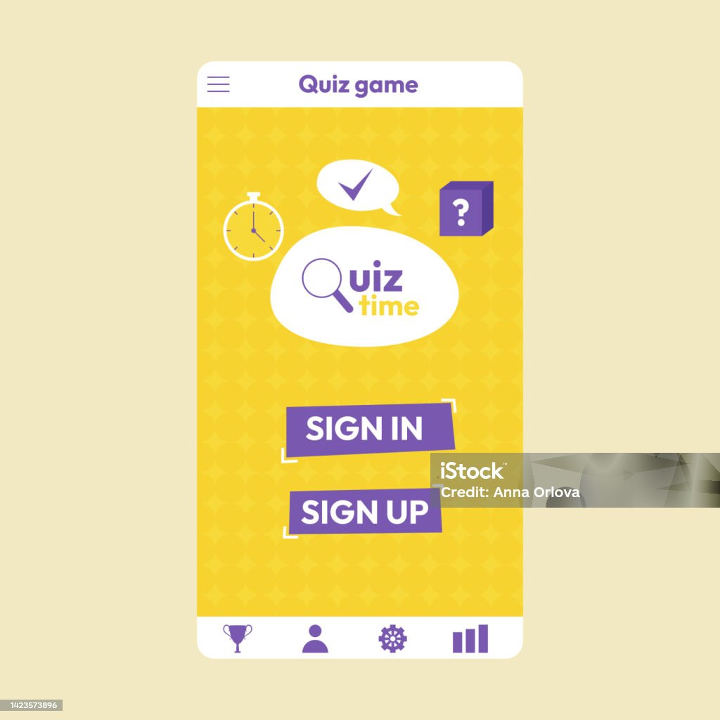 Quiz Test Lottery Millionaire Menu Template Quiz Game Frame Flat Vector
