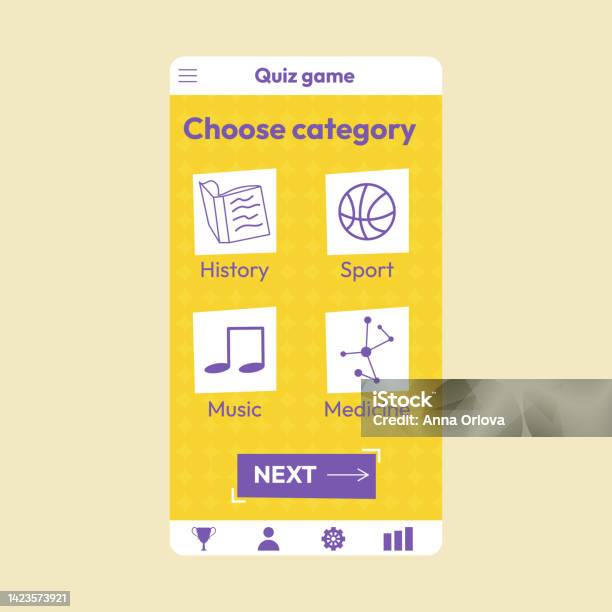 Quiz Test Lottery Millionaire Menu Template Quiz Game Frame Flat Vector