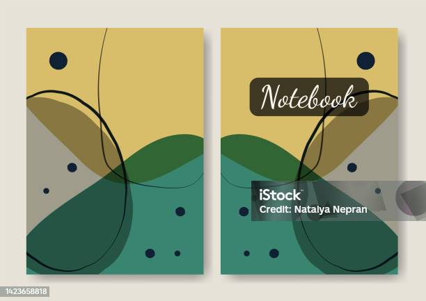 Sampul Templat Warnawarni Abstrak Untuk Buku Catatan Ilustrasi Stok