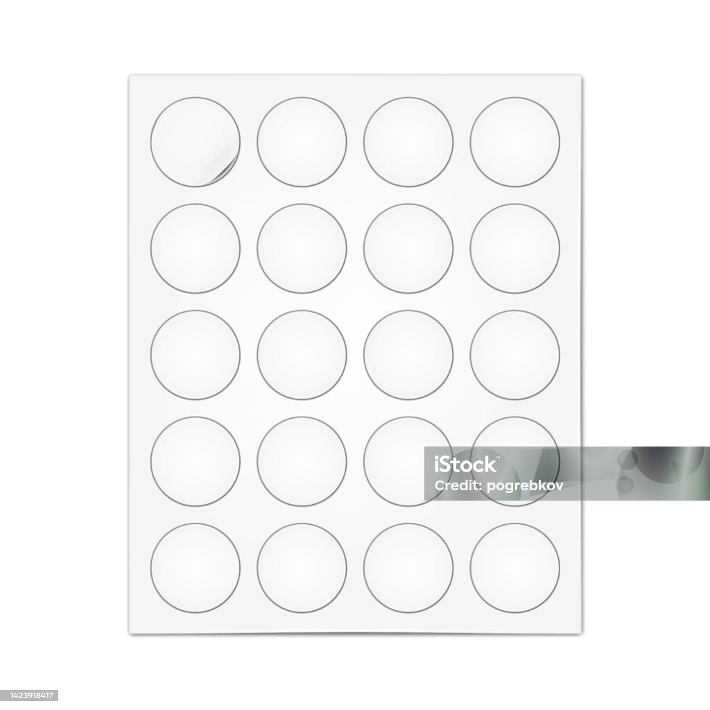 Maquette Vectorielle Dautocollant En Papier Rond Blanc Blanc Maquette