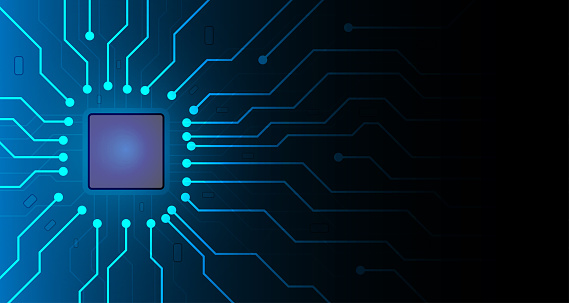 Teknologi Microchip Abstrak Dengan Papan Sirkuit Data Digital Koneksi