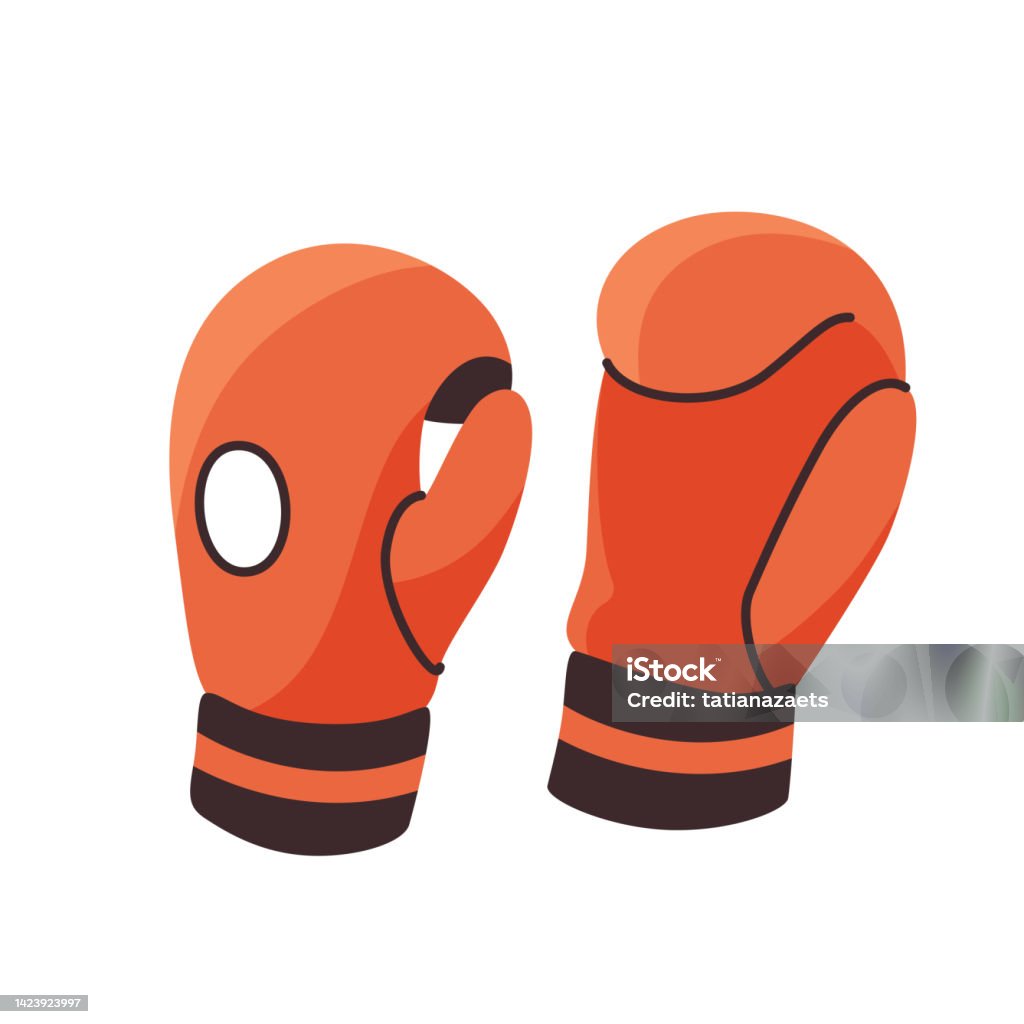 Red Boxing Gloves Vector Illustration Sportswear Isolated On White