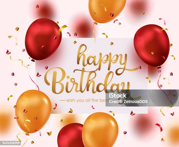 Conception Vectorielle De Vœux Danniversaire Texte De Joyeux