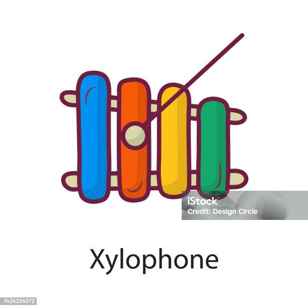 Illustration De Conception Dicône De Contour Remplie De Xylophone