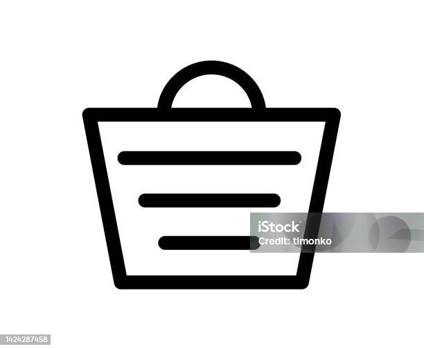 Contour Du Panier Dachat Icône Vectorielle Simple Signe De Style