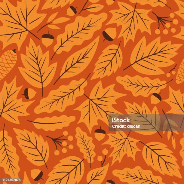 Autumn Leaves Seamless Pattern Stock Illustration Download Image Now