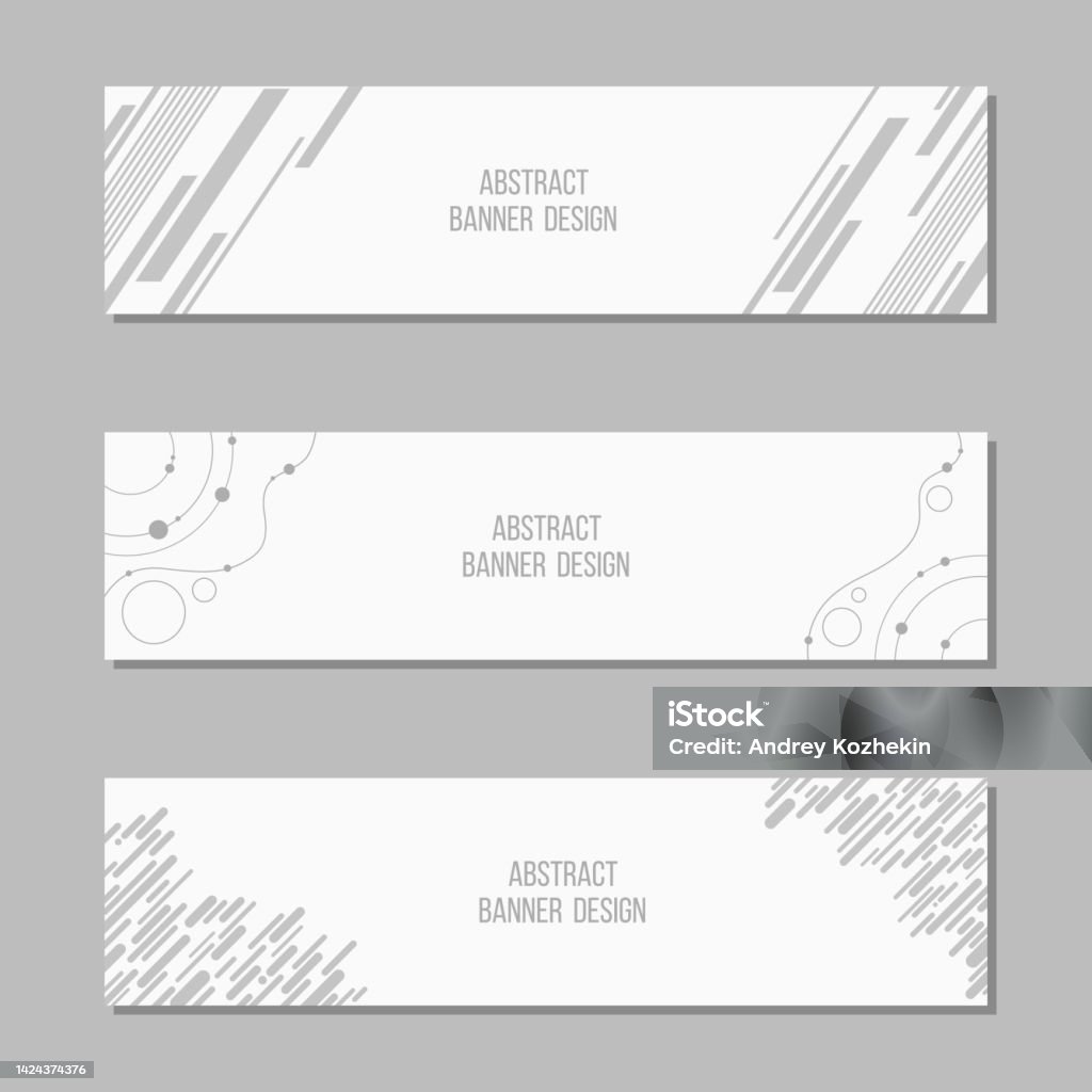 Vetores De Conjunto De 3 Modelos De Banner De Vetor Abstrato Banners