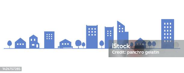 Matériel Dillustration De Silhouette De Paysage Urbain Simple Vecteurs