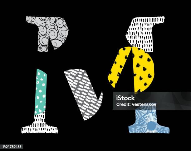 Dessin Desquisse Motif Doodle Moderne Serif Vector Alphabets