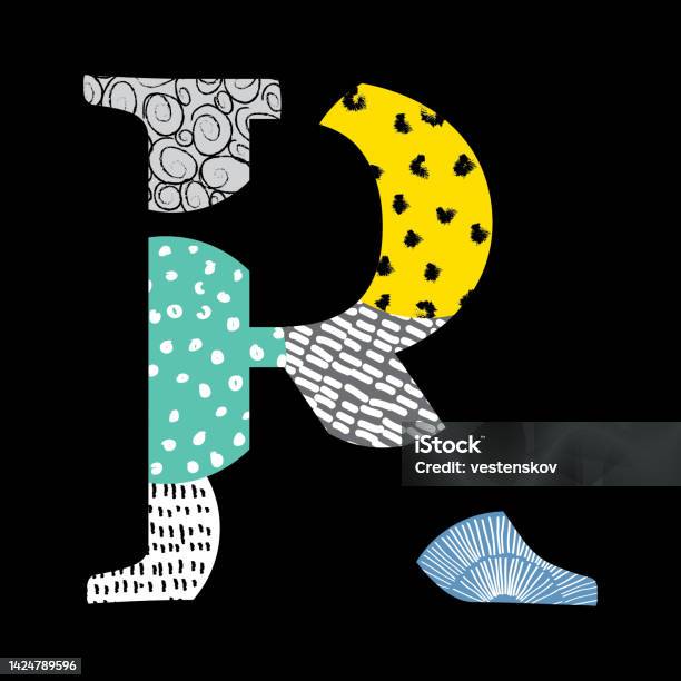 Dessin Desquisse Motif Doodle Moderne Serif Vector Alphabets