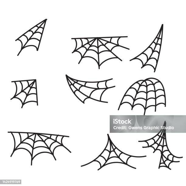 Hand Drawn Doodle Cobweb Spider Illustration Vector Isolated Stock ... Hand Drawn Doodle Cobweb Spider Illustration Vector Isolated Stock ...