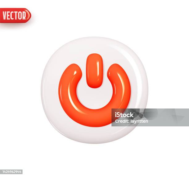 Turn Off And On Button Round Red Power Button Realistic 3d Design ... Turn Off And On Button Round Red Power Button Realistic 3d Design ...