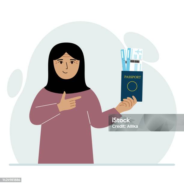 Une Femme Détient Un Passeport Avec Des Billets Davion La Femme Montre