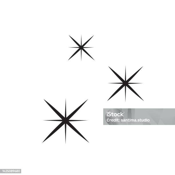 Ensemble Détoiles Simples Icône Scintillante Illustration Vectorielle