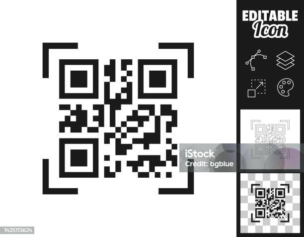 Qr Code Scan Icon For Design Easily Editable Stock Illustration Download Image Now Qr Code