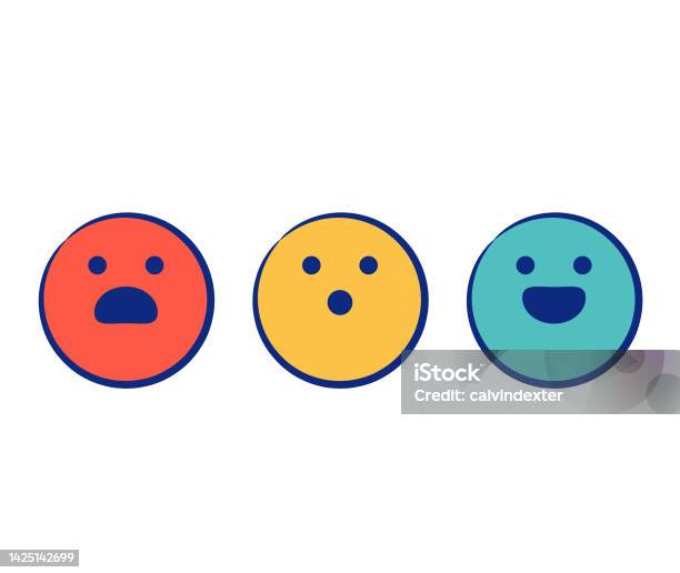 Emoticons Mental Wellbeing And Customer Engagement Stock Illustration