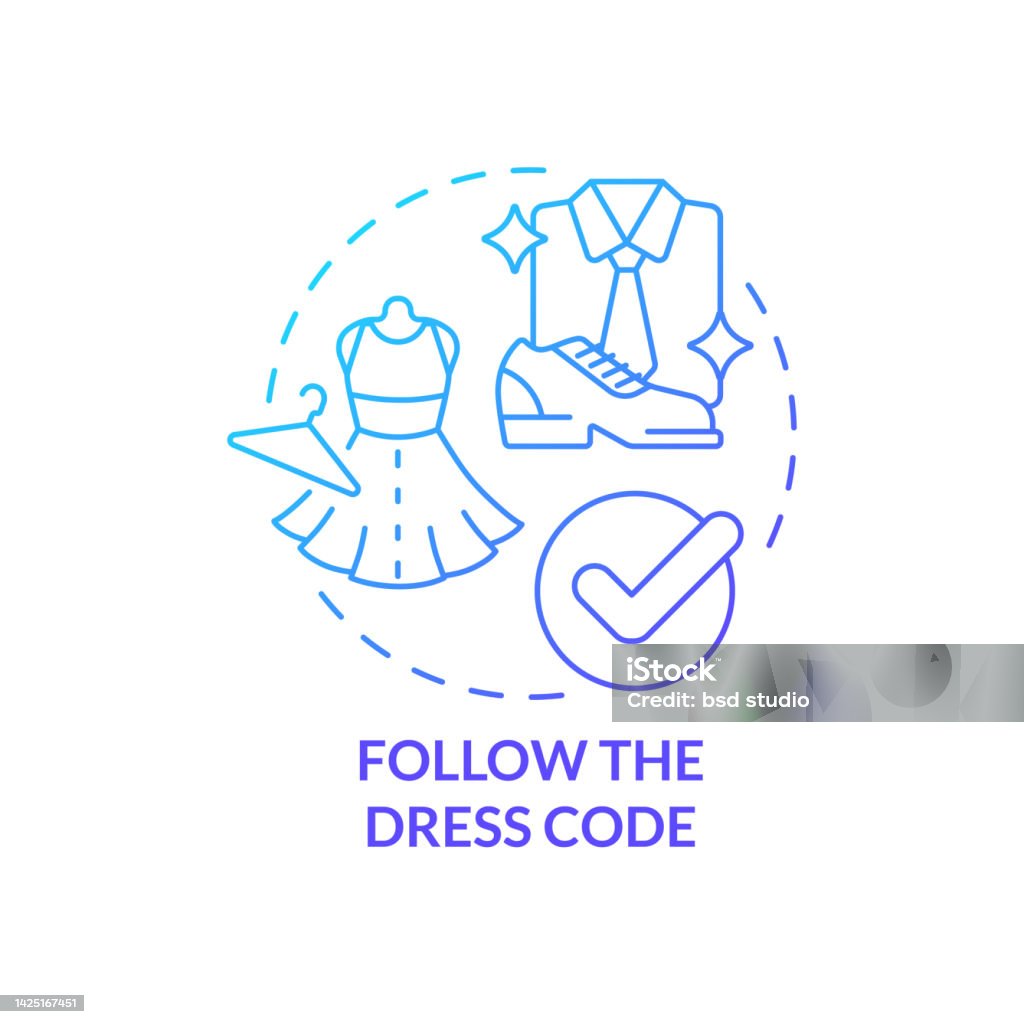 Follow Dress Code Blue Gradient Concept Icon Stock Illustration Download Image Now Dress