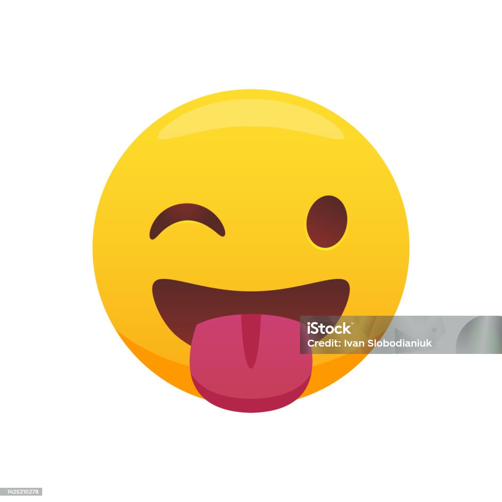 Emoji Clin Dœil Avec La Langue Illustration Vectorielle Vecteurs Libres
