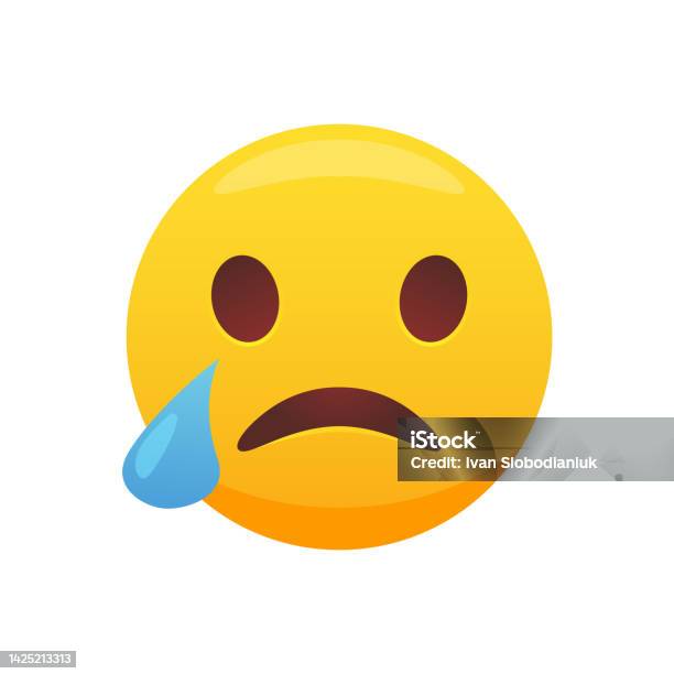 Crying Emoji Sad Emoticon Face Vector Illustration Stock Illustration