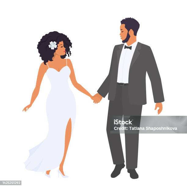 Afroamerikanisches Paar Heiratet Stock Vektor Art Und Mehr Bilder Von