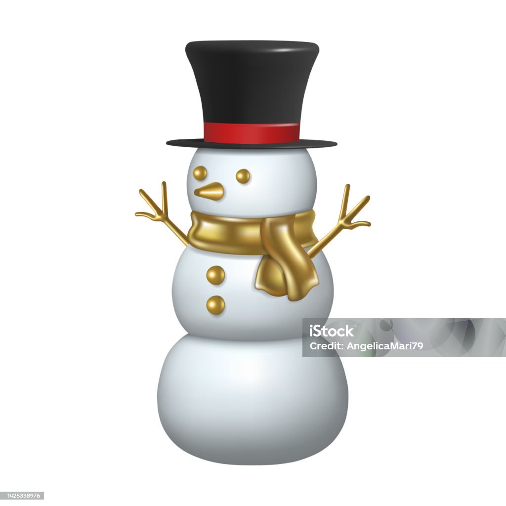 Isolated 3d Snowman Christmas Decoration Stock Illustration Download
