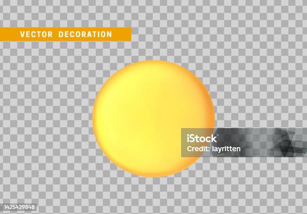 Sphère 3d Ronde Avec Vecteur Isolé De Couleur Jaune Vecteurs Libres De