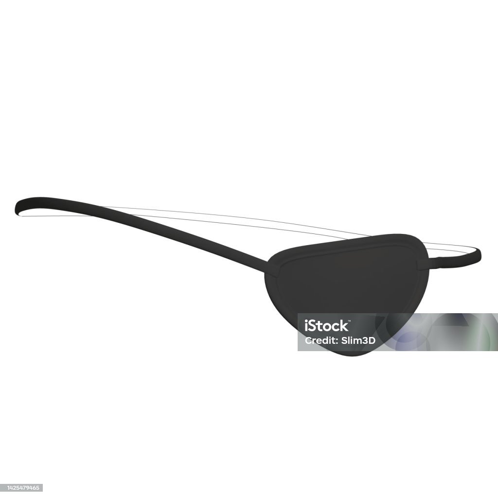 Polygonal Model Of Black Human Eye Patch Isolated On White Background