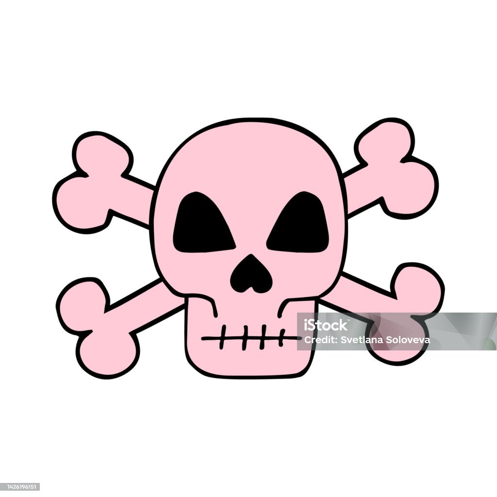 Tengkorak Sketsa Doodle Yang Digambar Tangan Vektor Dengan Tulang ... Tengkorak Sketsa Doodle Yang Digambar Tangan Vektor Dengan Tulang ...
