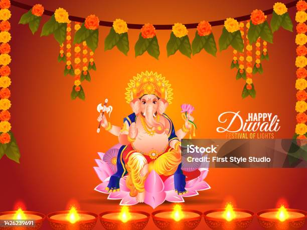 Ilustrasi Vektor Dewa Ganesha Untuk Latar Belakang Perayaan Diwali ... Ilustrasi Vektor Dewa Ganesha Untuk Latar Belakang Perayaan Diwali ...