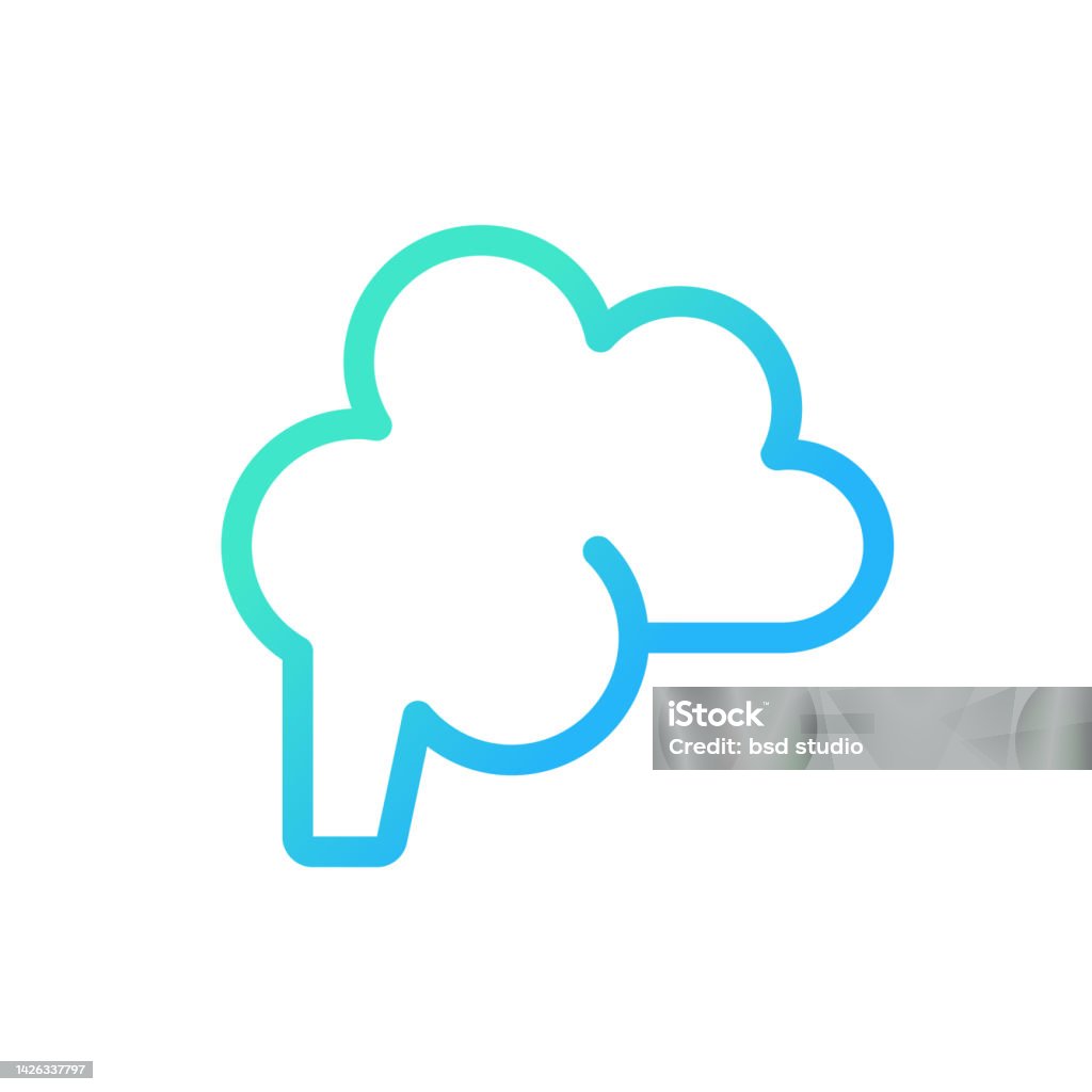 Brain Pixel Perfect Gradient Linear Ui Icon Stock Illustration