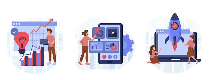 Business Illustration Set Characters Planning Prototyping And Testing ... Business Illustration Set Characters Planning Prototyping And Testing ...
