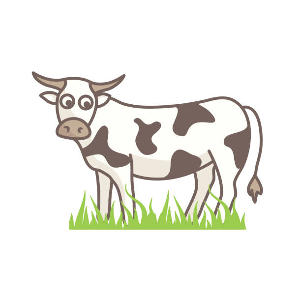 120 Cow Eating Grass Icon Stock Illustrations Royalty Free Vector