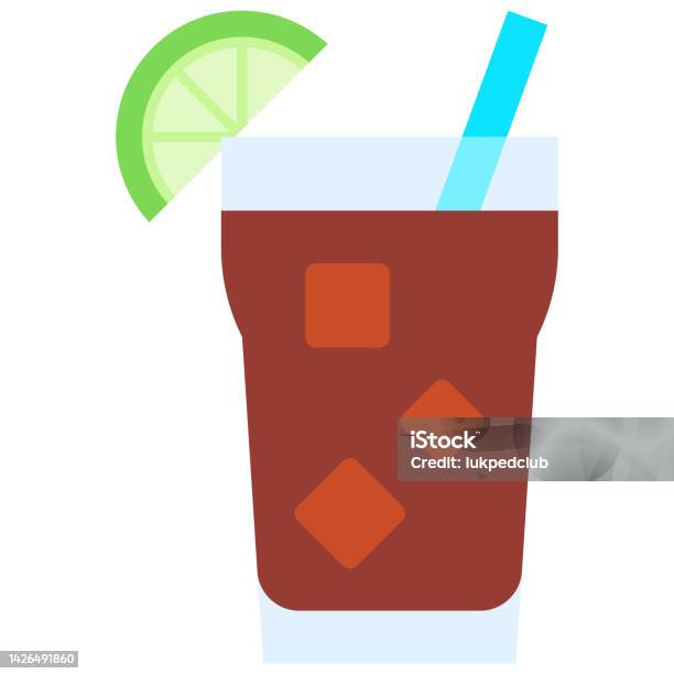 Long Island Iced Tea Cocktail Icon Alcoholic Mixed Drink Vector Stock