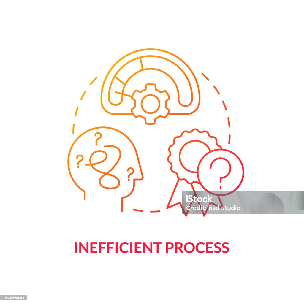 Inefficient Process Red Gradient Concept Icon Stock Illustration ... Inefficient Process Red Gradient Concept Icon Stock Illustration ...