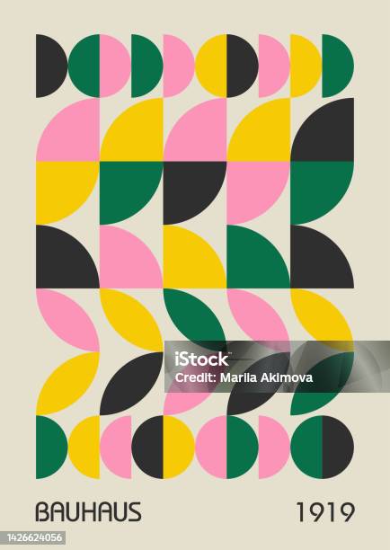 Poster Desain Geometris Vintage 20an Minimal Seni Dinding Template Tata