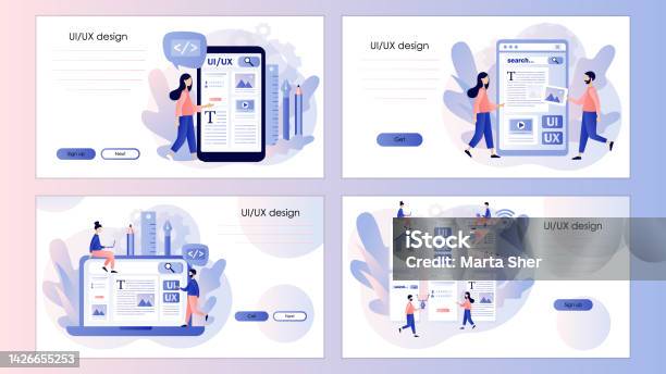 Web Ui Ux Design Mobile App Development Application Design Coding Web Building Concept Screen