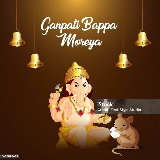 Ganpati Bappa Moreya Latar Belakang Perayaan Dengan Ilustrasi Vektor ... Ganpati Bappa Moreya Latar Belakang Perayaan Dengan Ilustrasi Vektor ...