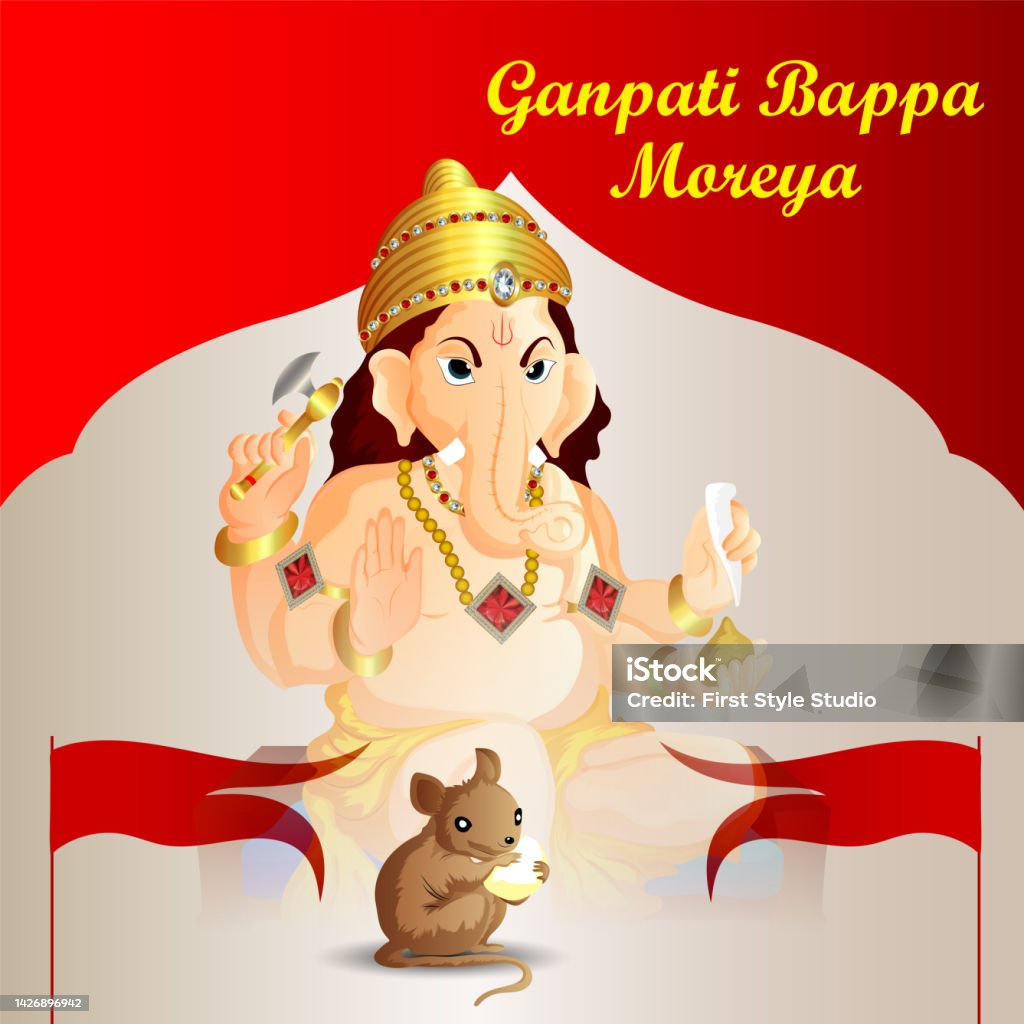 Ganpati Bappa Moreya Latar Belakang Perayaan Dengan Ilustrasi Vektor ... Ganpati Bappa Moreya Latar Belakang Perayaan Dengan Ilustrasi Vektor ...