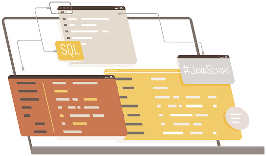 Working On Web Development Concept Of Script Coding And Programming In Php Javascript Python