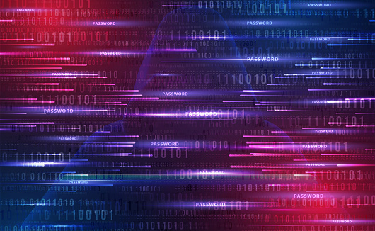 Hacker Data Security Technology Blue Background Data Secure Theft Crime