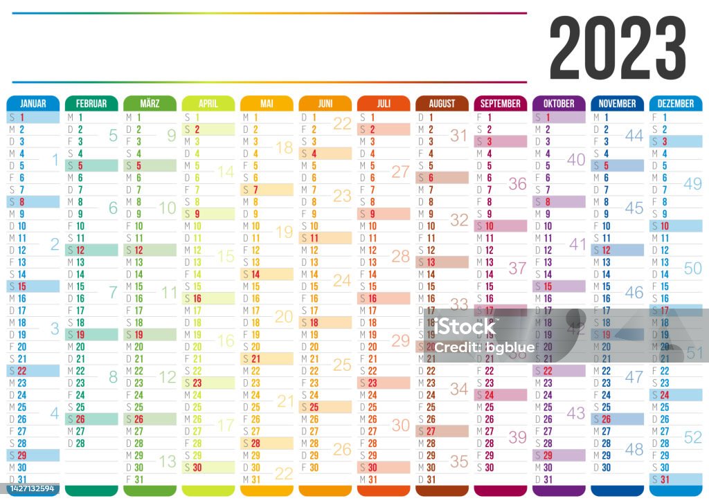 German Calendar 2023 Stock Illustration - Download Image Now - 2023 ... German Calendar 2023 Stock Illustration - Download Image Now - 2023 ...