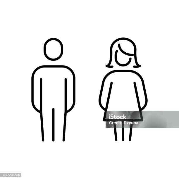 Silhouette Dicône Linéaire Simple Dun Homme Et Dune Femme Vecteurs