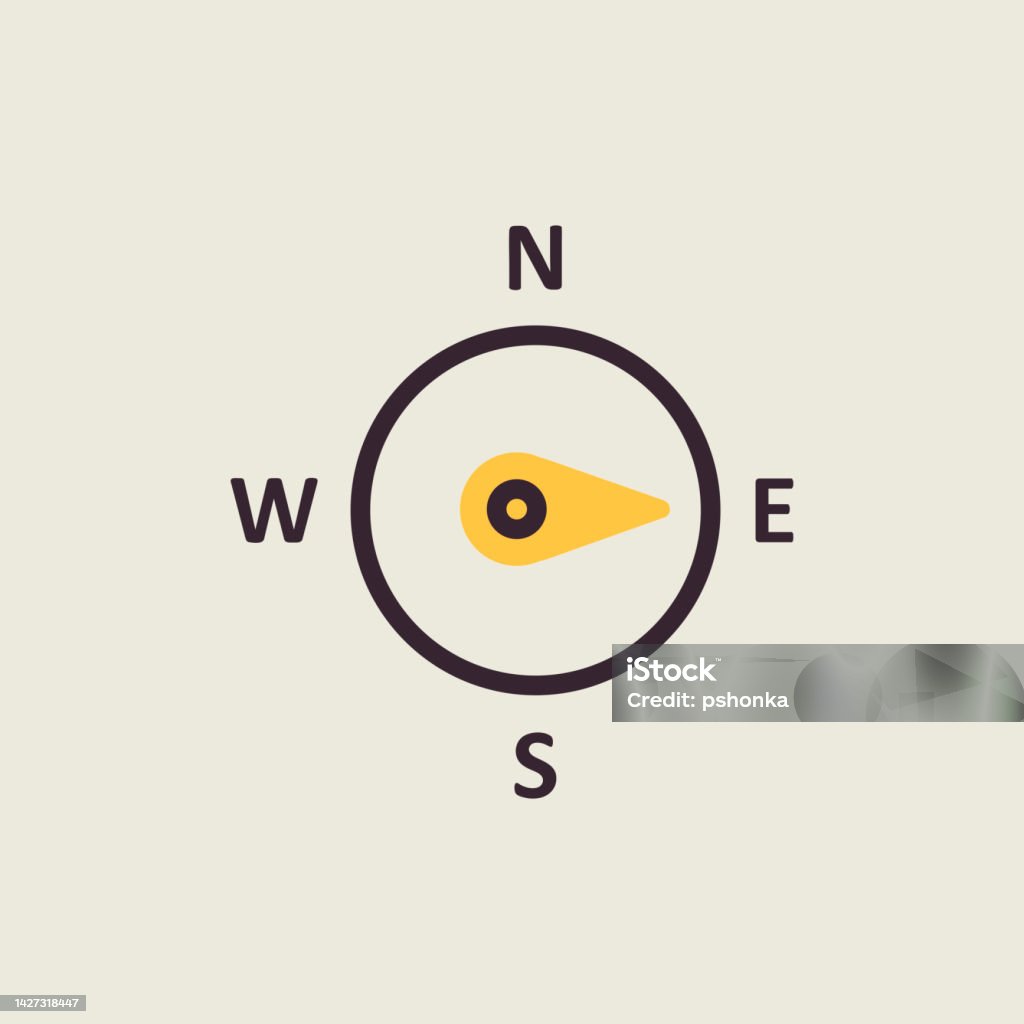 Compass Wind Rose Vector Icon Direction East Stock Illustration