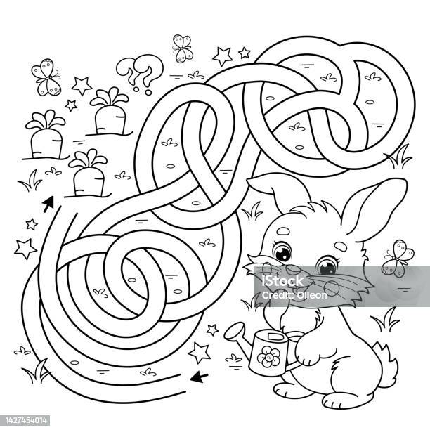 Labyrinthe Ou Jeu De Labyrinthe Puzzle Route Enchevêtrée Coloriage