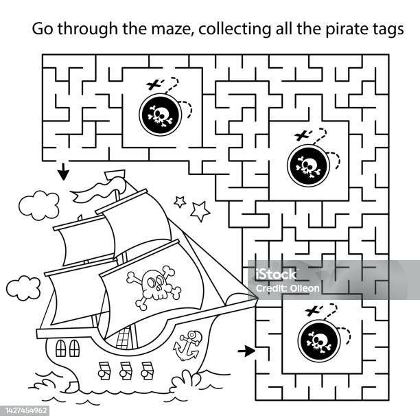 Labyrinthe Ou Jeu De Labyrinthe Puzzle Schéma De La Page À Colorier Du