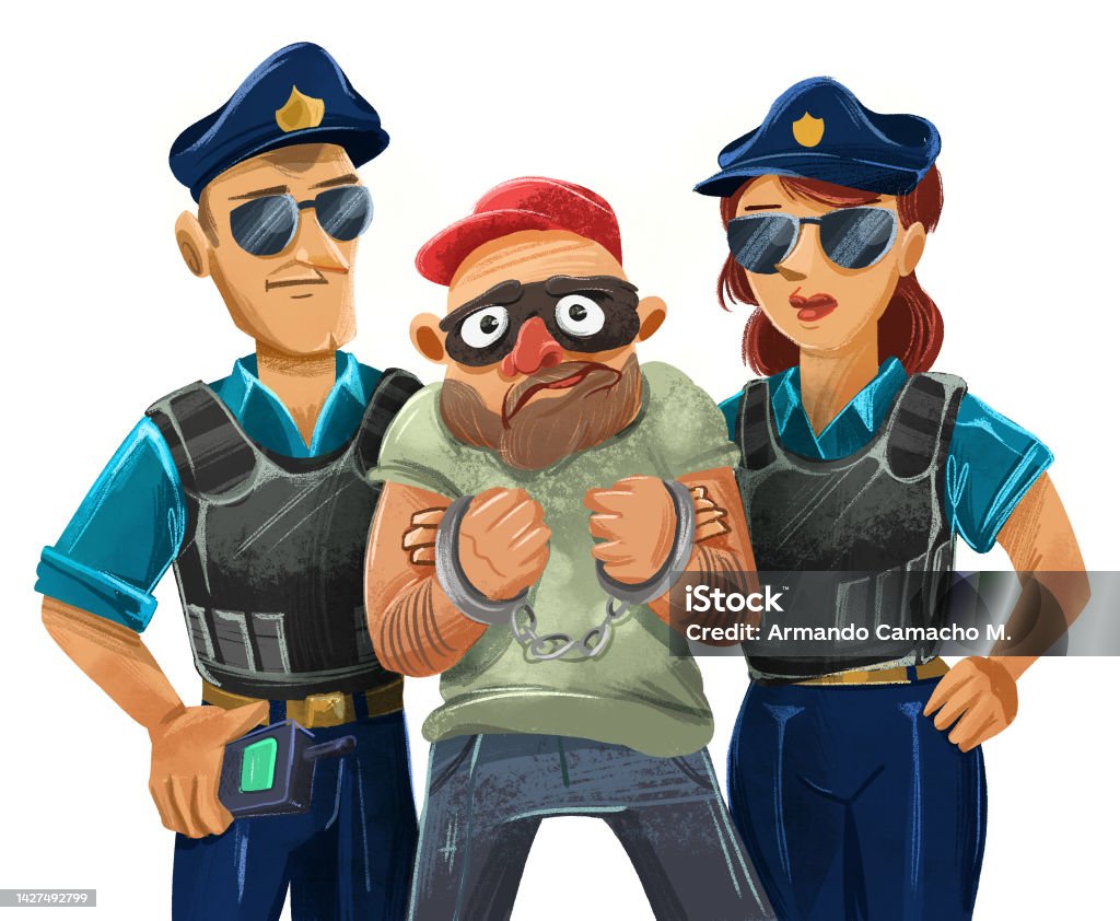 Pria Polisi Dan Wanita Polisi Menangkap Seorang Penjahat Dengan Borgol ... Pria Polisi Dan Wanita Polisi Menangkap Seorang Penjahat Dengan Borgol ...